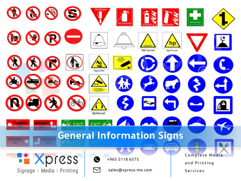 Information Signs - XpressME Kuwait Best Printing Signage Flags ...